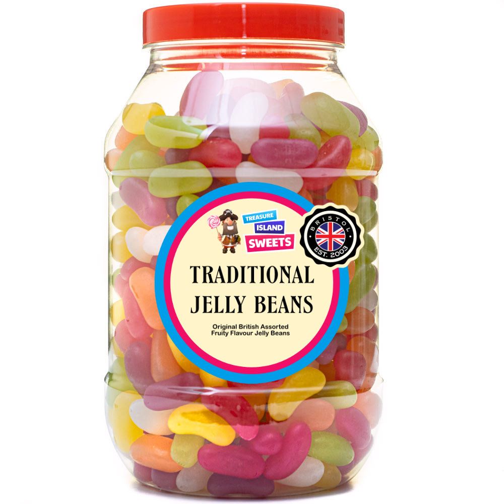 Traditional Jelly Beans - Nostalgic Sweet Jar - treasureislandsweets.co.uk