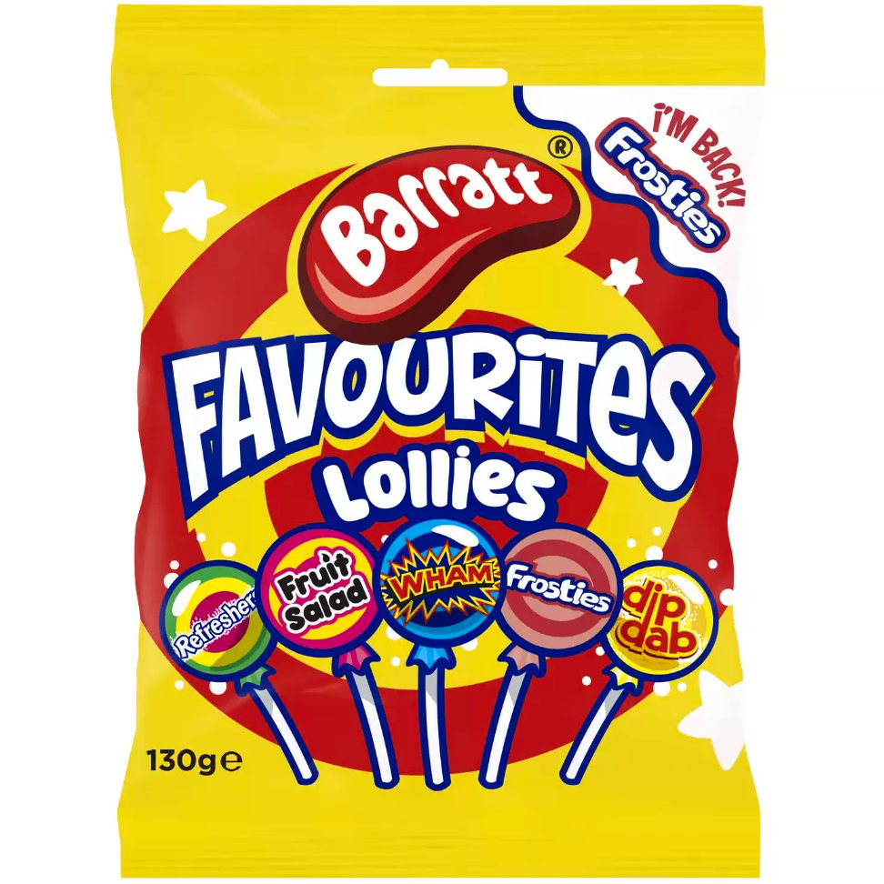 Barratt Favourites Lollies - Frosties, Dip Dab Flavour Lollypops ...