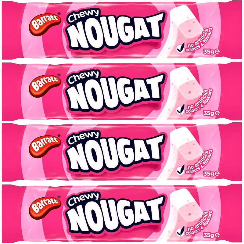 Pink And White Soft Nougat - Barratt - treasureislandsweets.co.uk