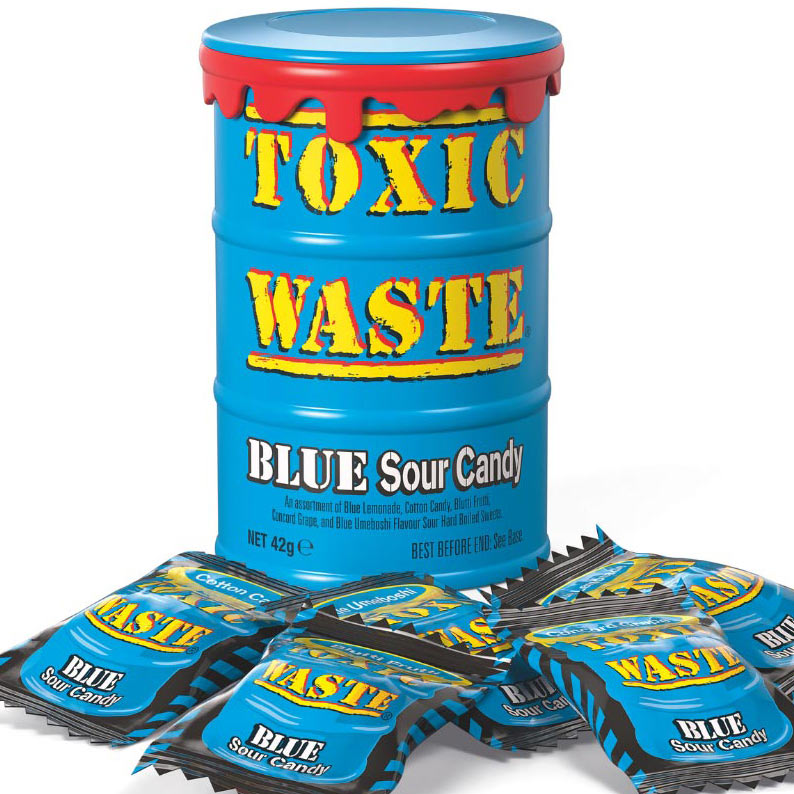 Toxic Waste (Blue) Sour Candy Sweets - treasureislandsweets.co.uk