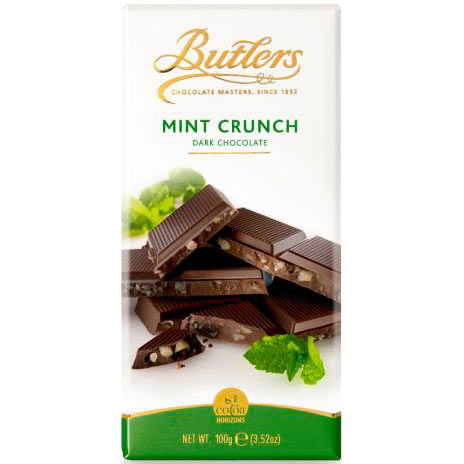 Butlers Mint Crunch Dark Chocolate Bar 100g - treasureislandsweets.co.uk