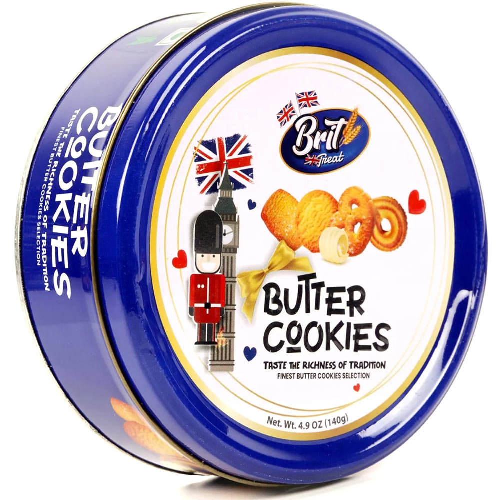 Butter Cookies Brit Treat Tin 140g - treasureislandsweets.co.uk