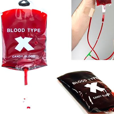 Gruesome Strawberry Blood Bags - Treasure Island Sweets ...