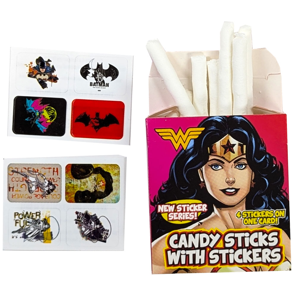 Candy Sticks With Stickers (Super Heroes) - Party Bag Fillers ...