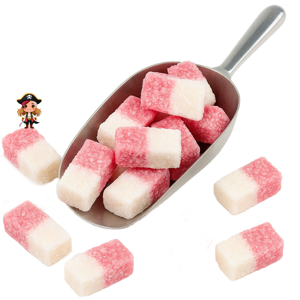 Coconut Ice - Traditional Sweets For Christmas - treasureislandsweets.co.uk