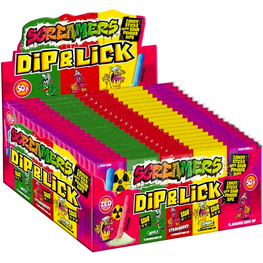 Dip & Lick Sour Candy Screamers - Zed Candy - treasureislandsweets.co.uk