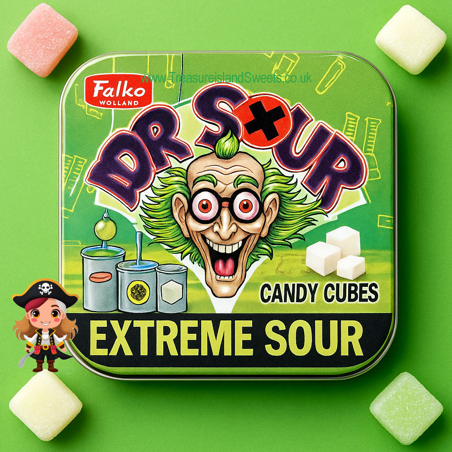 Dr Sour Extreme Sour Cubes | Assorted Fruit Flavour Sour Sweets in Tin ...