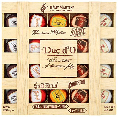 Duc d'O Chocolate Liqueurs - Wooden Crate Gift Box 250grams ...