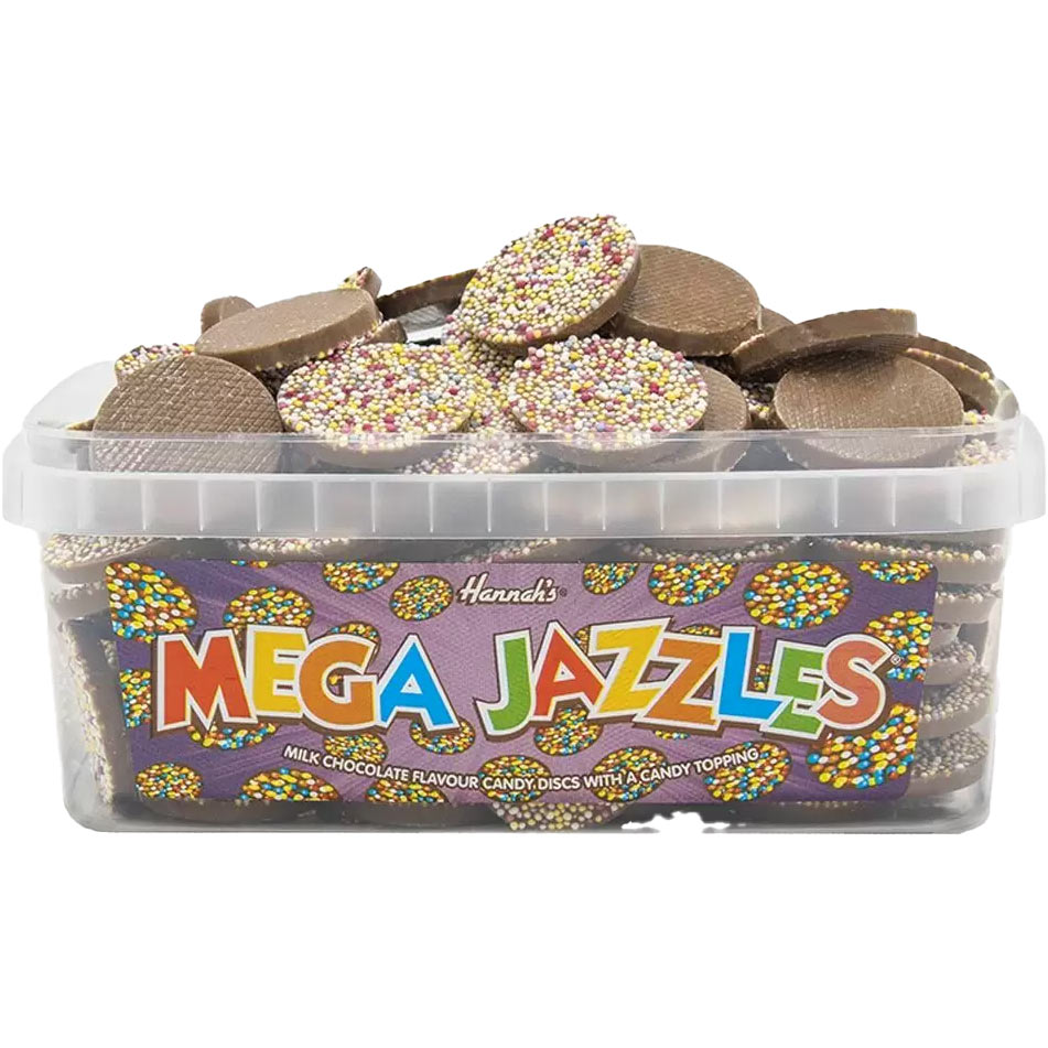 Hannahs Mega Choc Jazzles Tub 120pcs (600g) - treasureislandsweets.co.uk