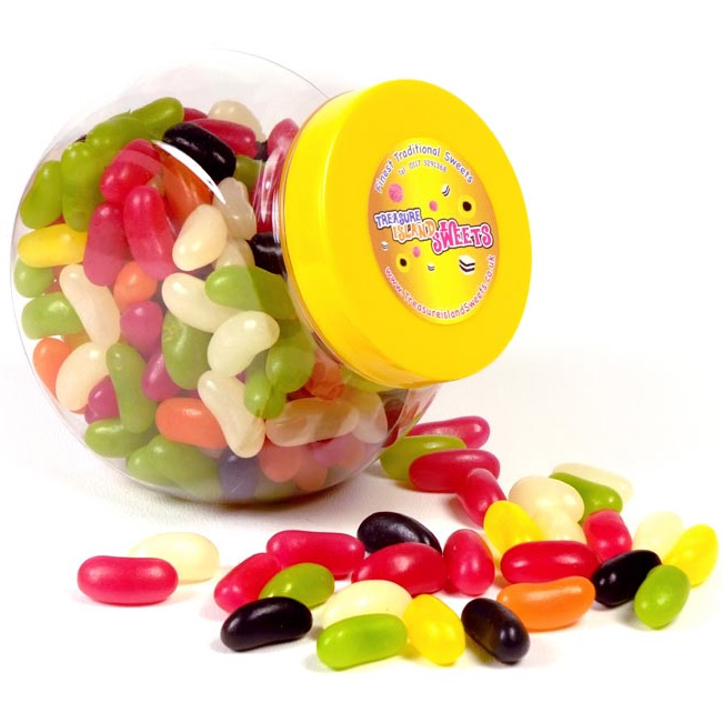 Jelly Beans Sweet Jar - Filled Retro Gift Jars - treasureislandsweets.co.uk