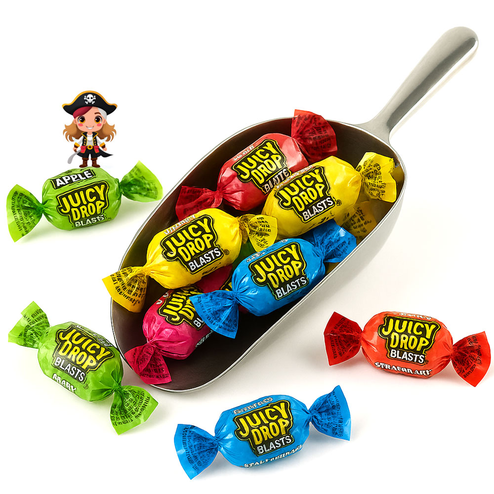 Juicy Sour Drop Blast | Fruit Chew Sweets with Sour Powder Centre | Treasure Island Sweets ...