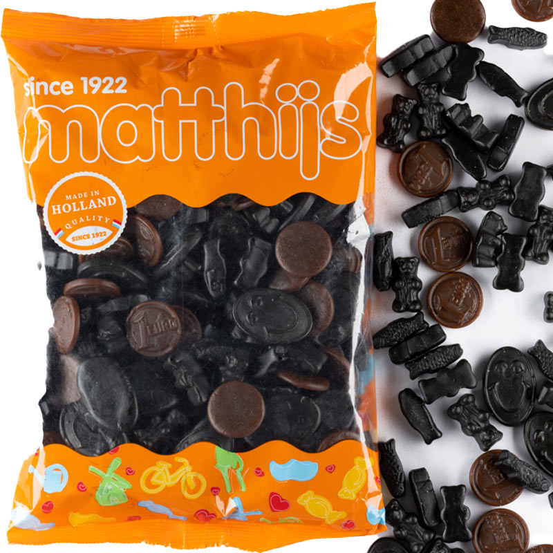 Liquorice Drop Mix - Matthijs Soft Liquorice - treasureislandsweets.co.uk