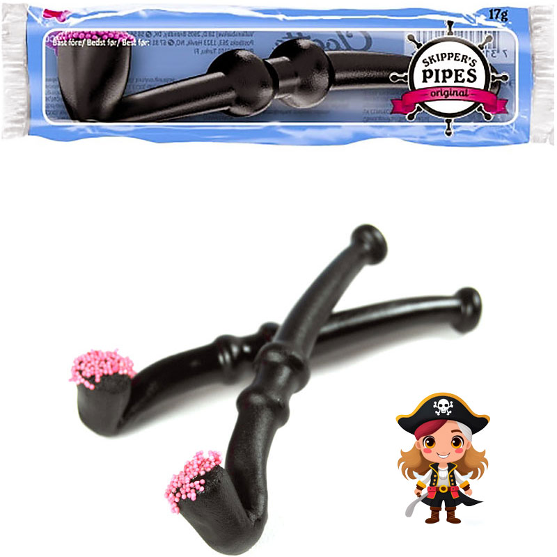 Malaco Liquorice Skipper Pipe | Single Wrapped | Treasure Island Sweets ...