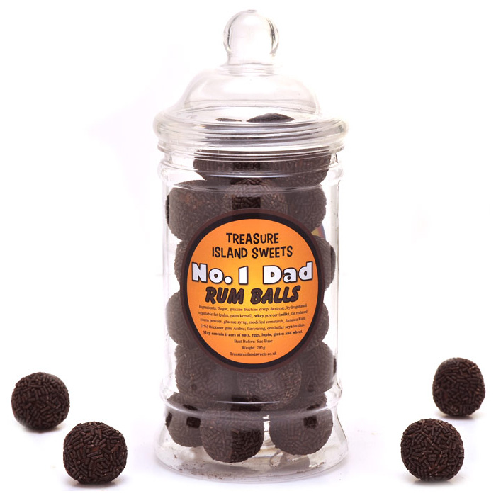 No.1 Dad Rum Balls- Victorian Sweet Jar - treasureislandsweets.co.uk