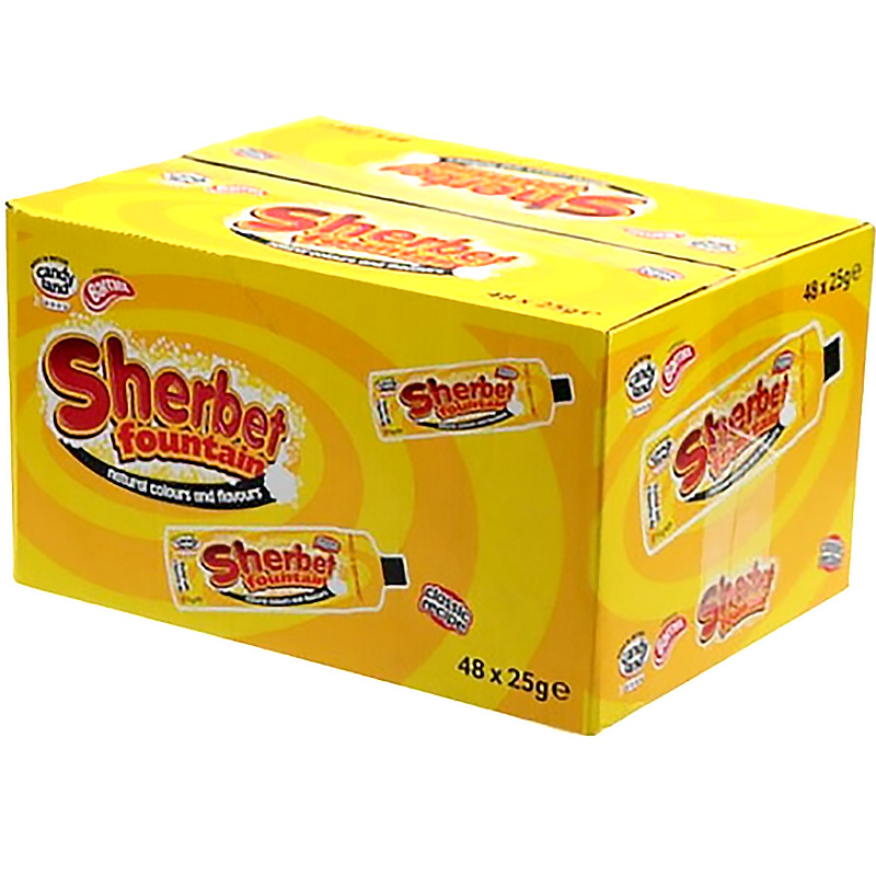 Barratt Sherbet Fountains Box Of 48 - treasureislandsweets.co.uk