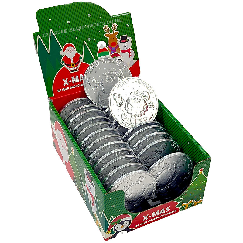 Giant Silver Christmas Coin - Milk Chocolate Festive Stocking Filler ...