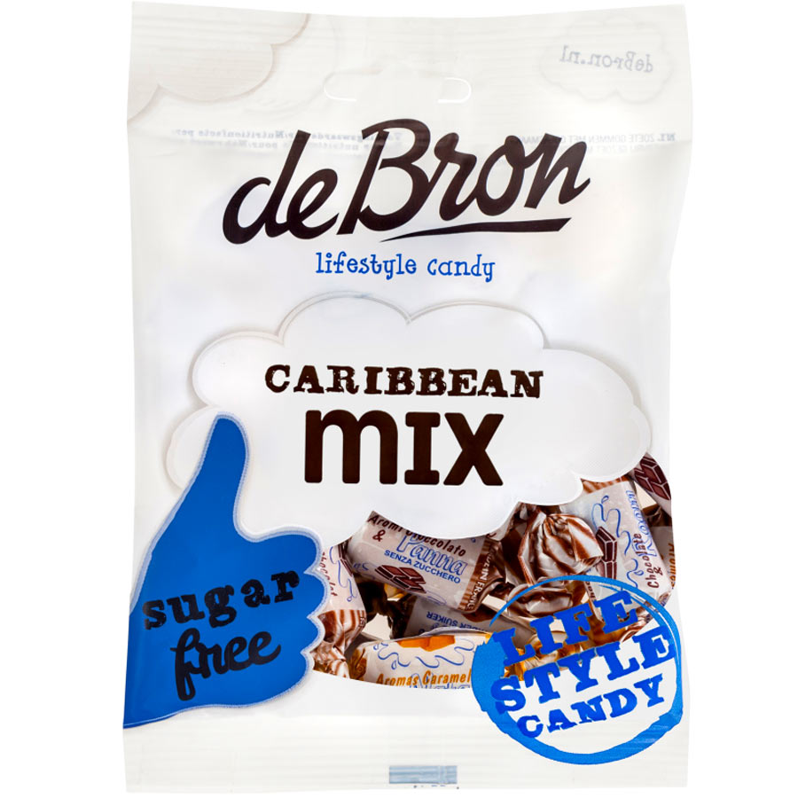 Sugar Free Caribbean Mix Toffees (de Bron) - treasureislandsweets.co.uk