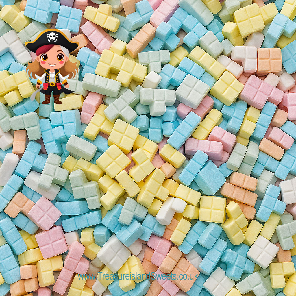 Tetris Candy Building Bricks | Pastel Compressed Fruity Sweets ...