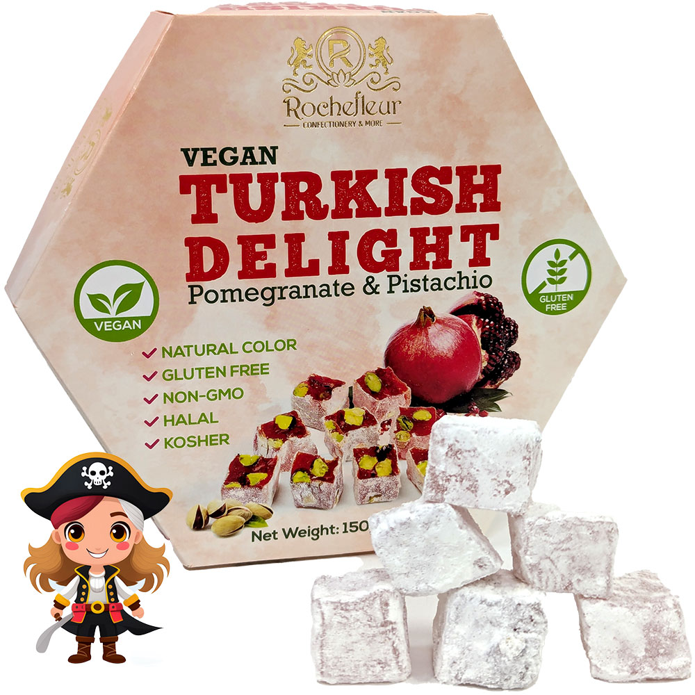 Turkish Delight – Pomegranate & Pistachio 150g Gift Box | Rochefleur ...