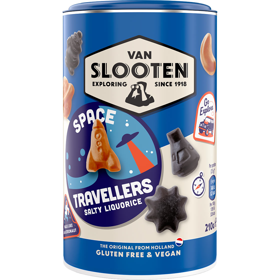 Van Slooten Dutch Salty Liquorice (Space Mix) - treasureislandsweets.co.uk
