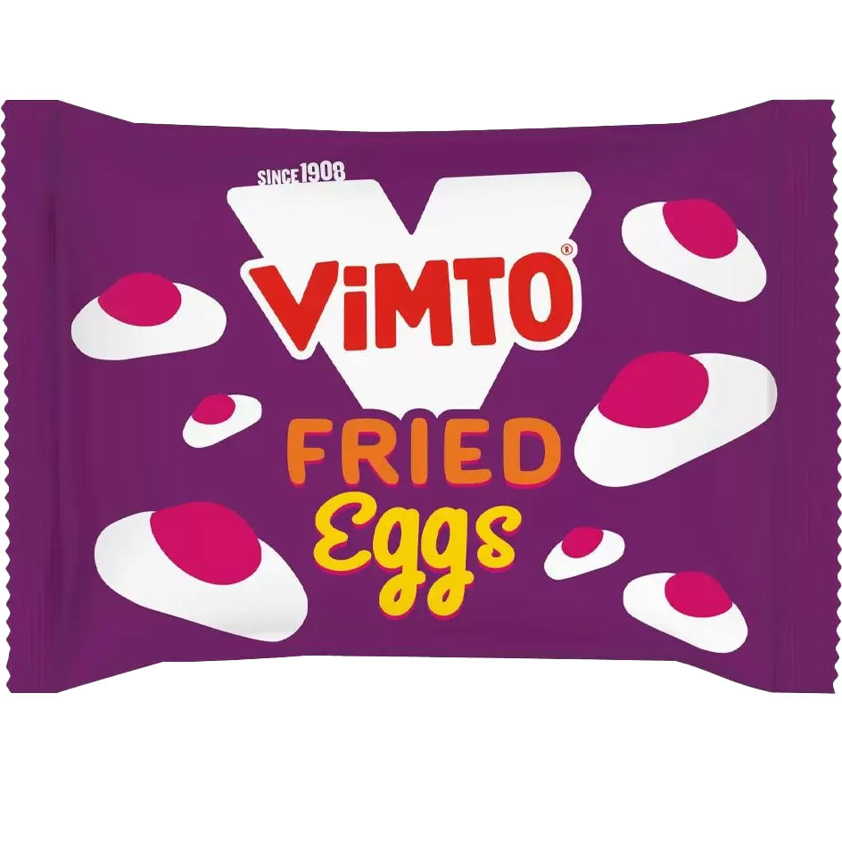 Vimto Fried Eggs - Retro Jelly Sweets - treasureislandsweets.co.uk