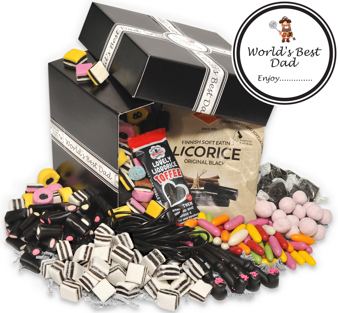 Worlds Best Dad Liquorice Hamper - Traditional Sweets And Gifts ...